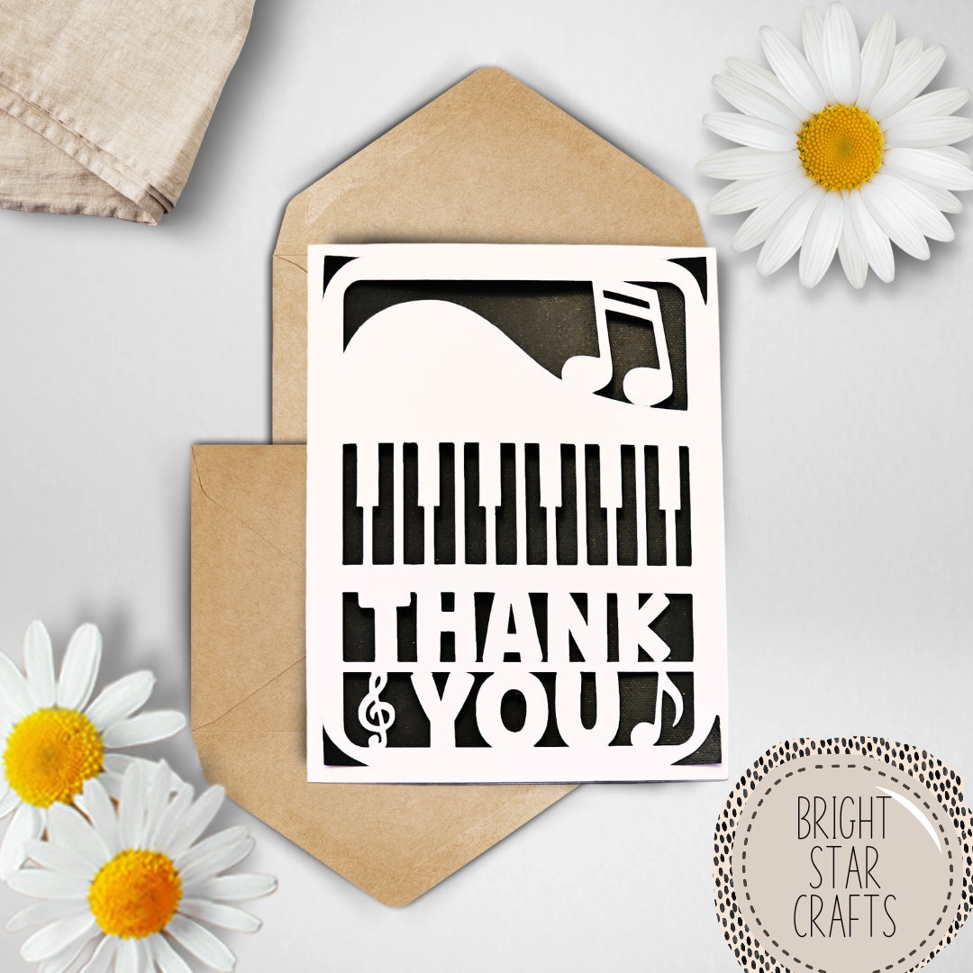 Thank You Piano Svg Card. Digital File Compatible With Cricut and ...