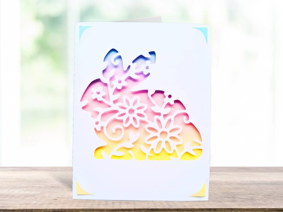 Easter Rabbit Swirl Svg Card. Digital File Compatible With Cricut and ...