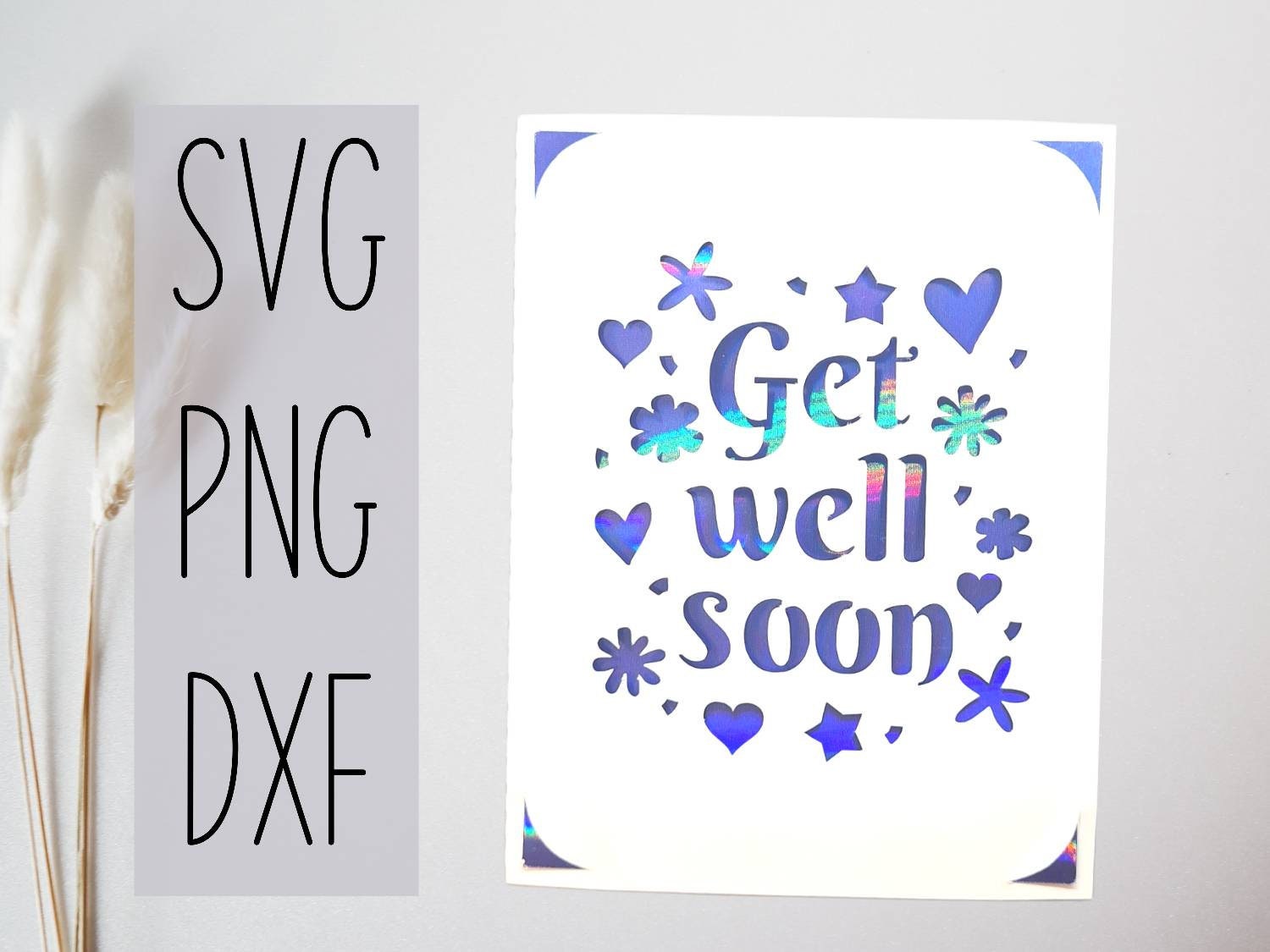 Get Well Soon Svg Card. Digital File Compatible With Cricut and ...