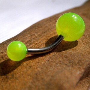 Uv-reactive Belly Button Ring: Neon Acrylic Navel Barbell - Etsy