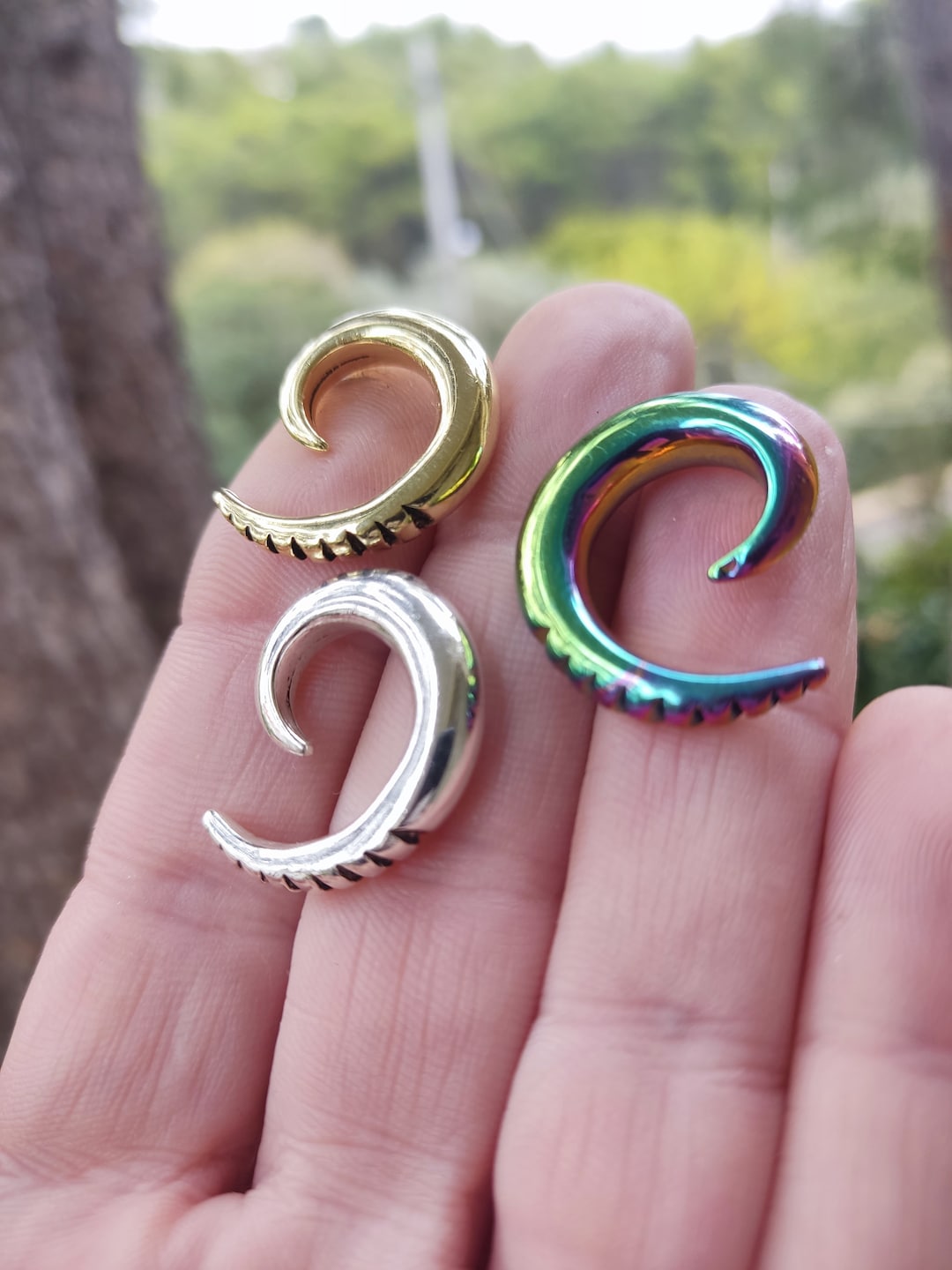 Stretched Ear Weight 12g/2mm to 4g/5mm, Tribal Ear Hanger Spiral, Thick ...