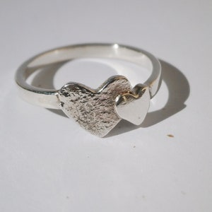 Silver Love Heart Ring, Love Symbol Sterling Silver Ring, Double ...