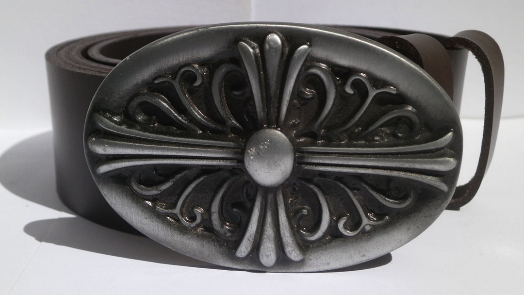 Cinturón de cuero Hebilla cruzada, Hebilla 3D de cuero genuino de ...