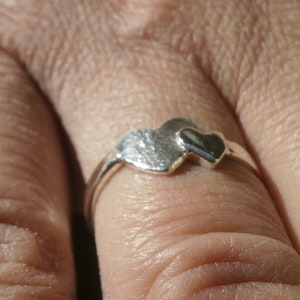 Silver Love Heart Ring, Love Symbol Sterling Silver Ring, Double ...