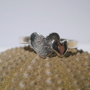 Silver Love Heart Ring, Love Symbol Sterling Silver Ring, Double ...