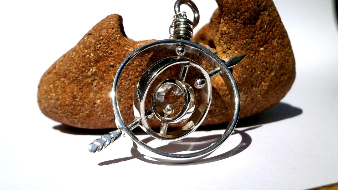 Sterling Silver Gyroscope Necklace: Handmade Engineering Pendant - Etsy
