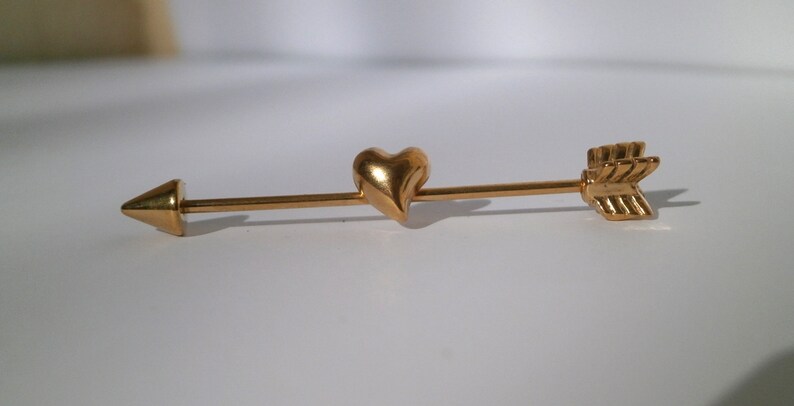 Love Arrow Industrial Barbell 16 Gauge Arrow Helix Piercing | Etsy