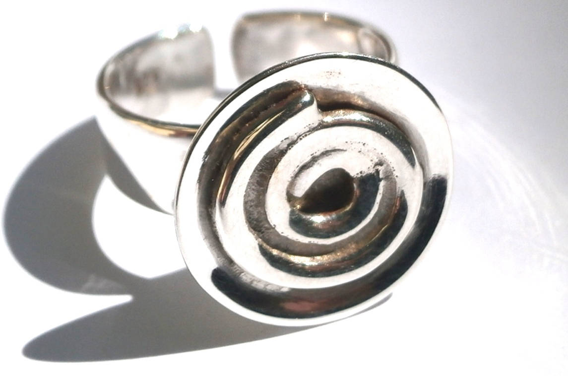 Spiral Sterling Silver Ring Adjustable Handmade Domed Spiral | Etsy