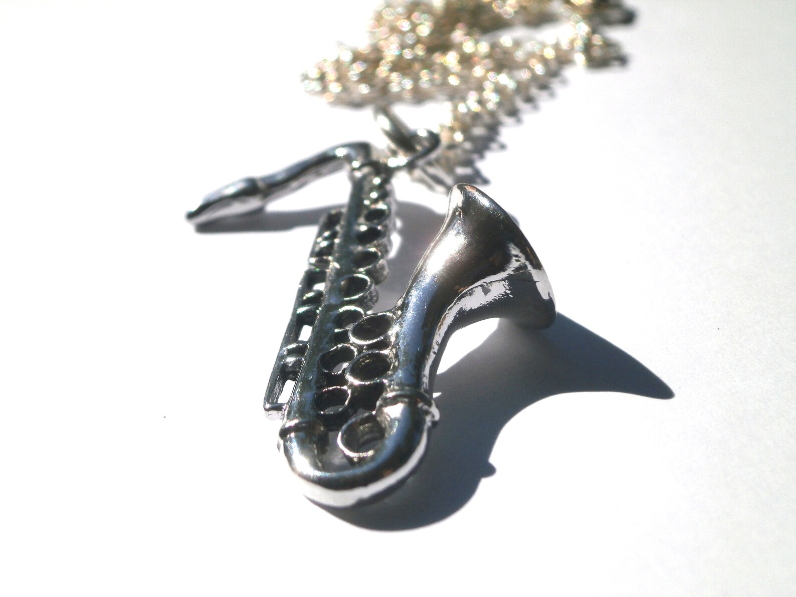 Silver Saxophone Pendant Musician Gift Necklace Women's - Etsy