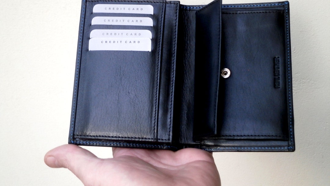 Distressed Leather Bi-fold Wallet, Large Capacity, Groomsmen Gift - Etsy