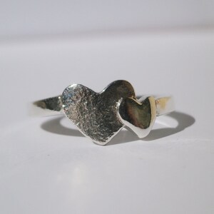 Silver Love Heart Ring, Love Symbol Sterling Silver Ring, Double ...