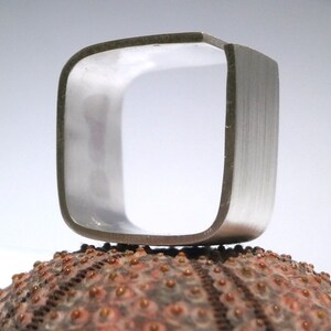 Custom Sterling Silver Square Ring Unisex Women's | Etsy