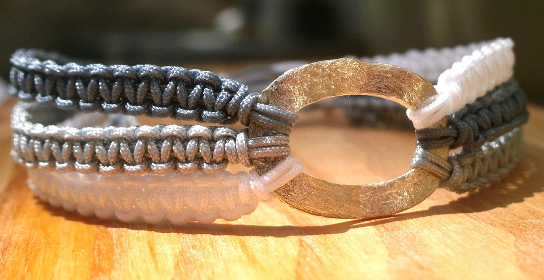 Silver Charm Macrame Bracelet Anklet Hand Foot Adjustable | Etsy