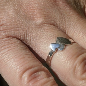 Silver Love Heart Ring, Love Symbol Sterling Silver Ring, Double ...