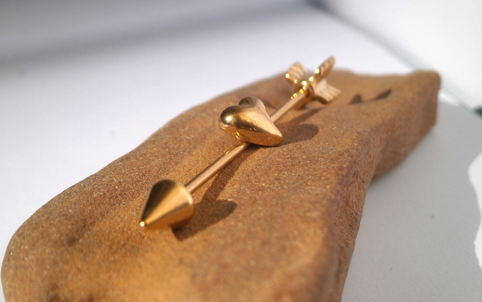 Love Arrow Industrial Barbell 16 Gauge Arrow Helix Piercing - Etsy