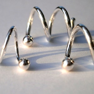 Cartilage Earring, Coiled Helix, Multiple Double Triple Ear Hoop ...