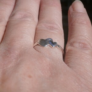 Silver Love Heart Ring, Love Symbol Sterling Silver Ring, Double ...