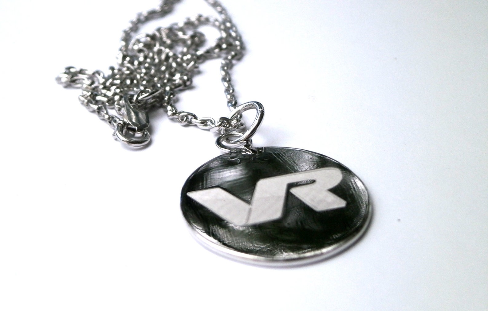 Customized personalized Silver Pendant Disc charm Laser | Etsy