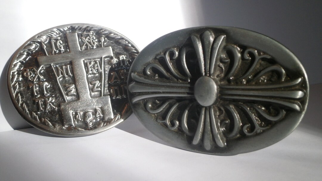 Monks Cross Belt Buckle, Bronze & Pewter, 40mm Belt - Etsy