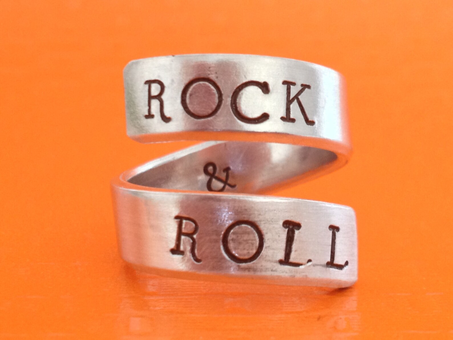 Custom Personalized Wrap Ring Adjustable Silver Wide Band - Etsy