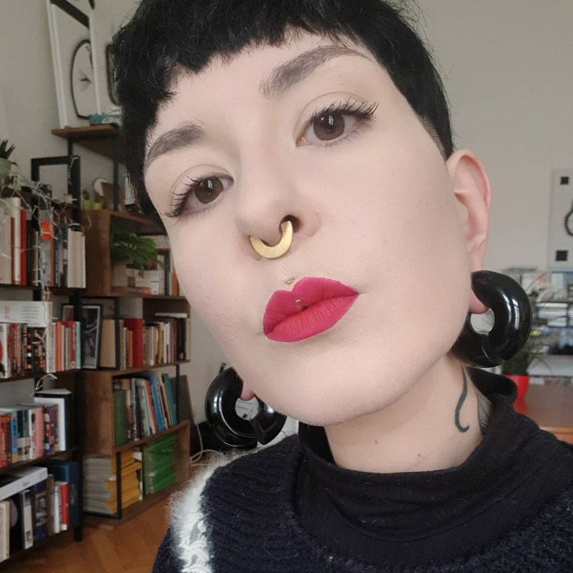 Wide Septum Nose Ring Thick Gauge Sterling Silver Nickel - Etsy