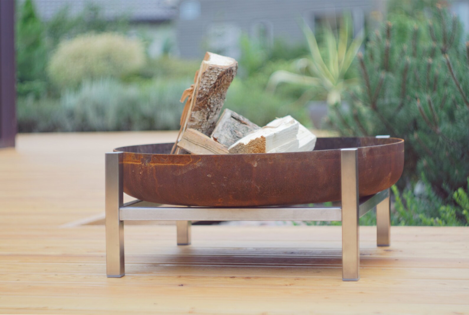 Steel Fire Pit CRATE short With a Stainless Steel Grill BBQ - Etsy
