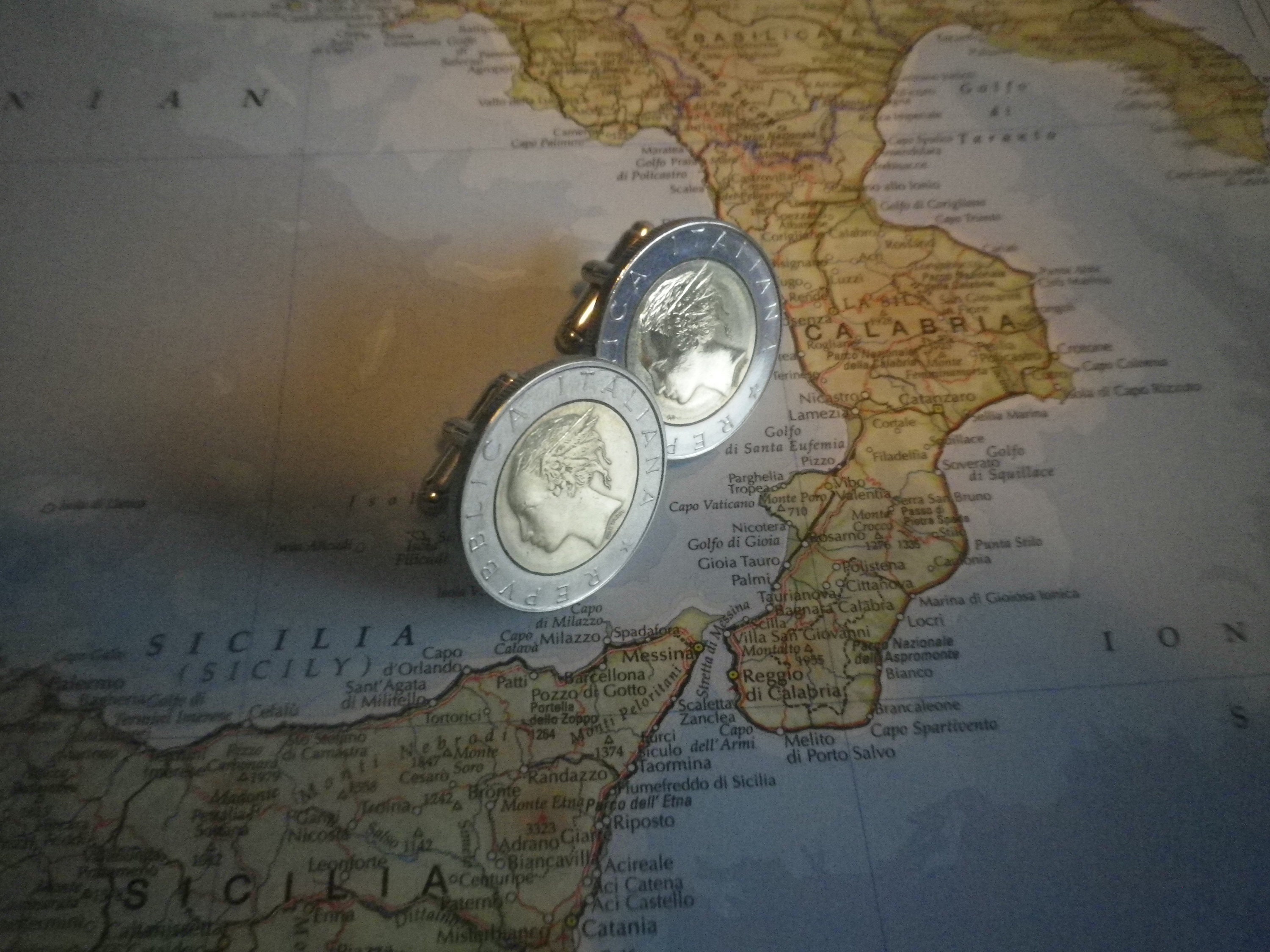 Italian 500 Lira Silver Plated Cuff Links, Beautiful 25mm ( 1") Coin ...