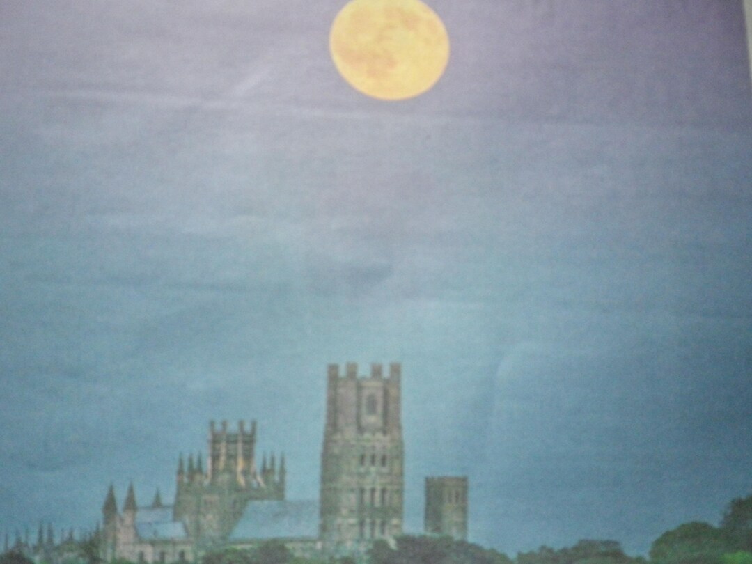 Moon Over the Castle , Unframed A4 Printed Artwork, Board Mounted, Hook ...