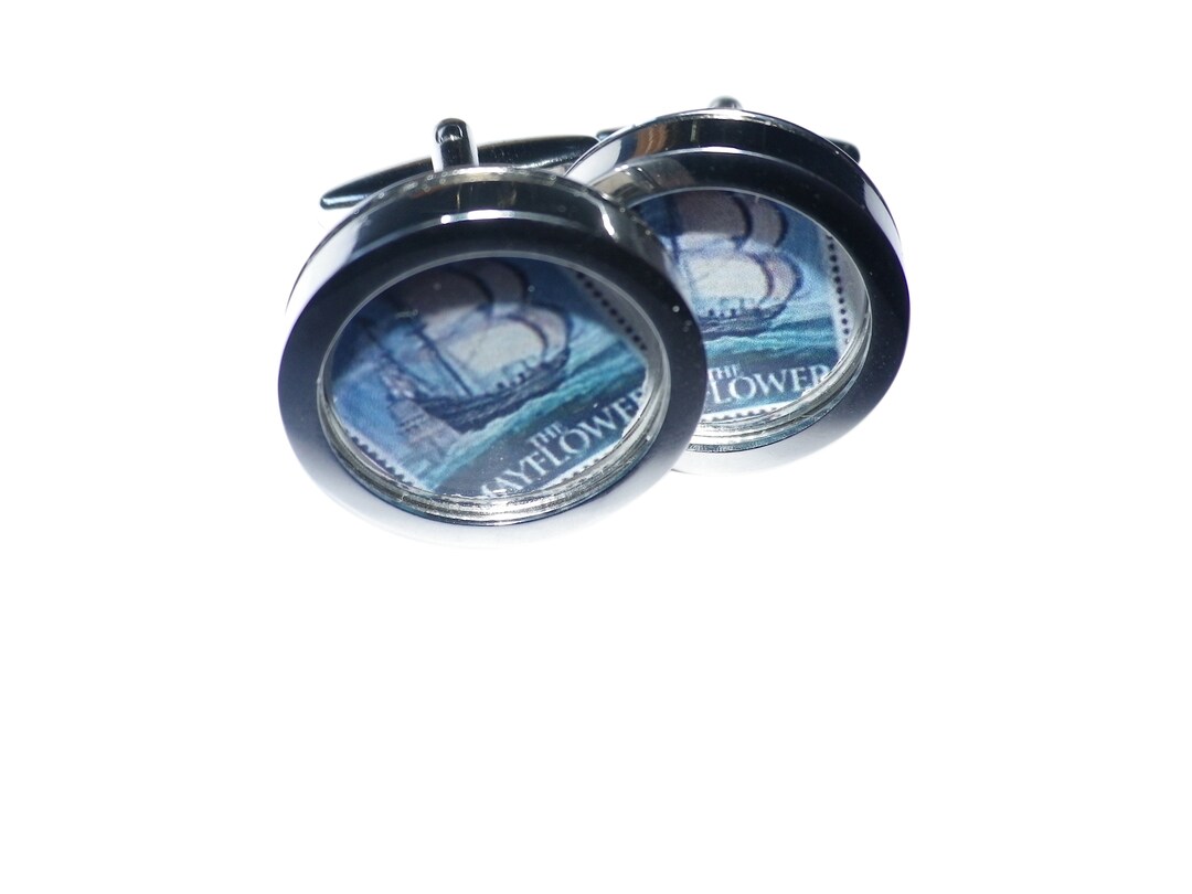 The Mayflower US Stamp Cufflinks, Terrific Symbolic Image, Presentation ...