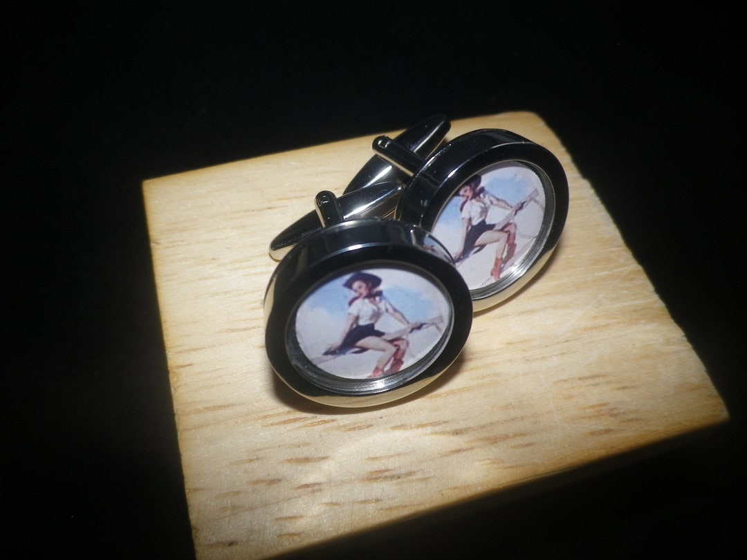 1940s Western Cowgirl Cufflinks, Great Nostalgic Period Image, Lovely ...