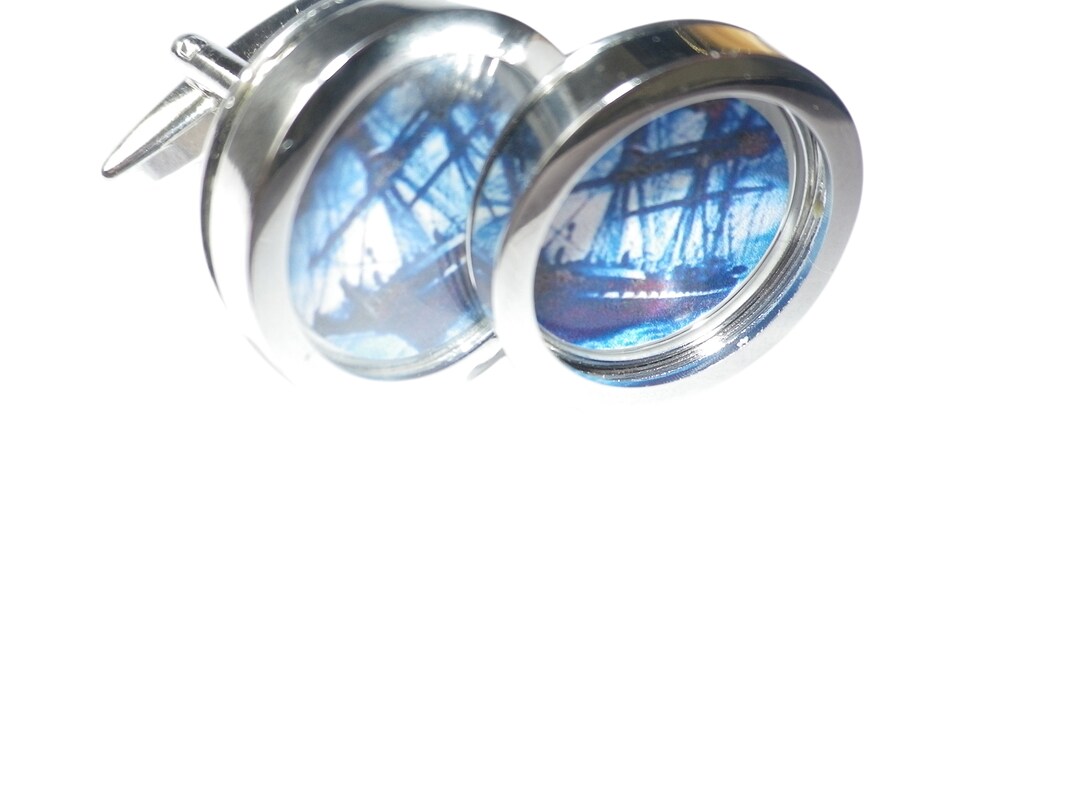 Pirate Ship Cufflinks, Dramatic Image, Presentation Box, Gift Wrapped ...