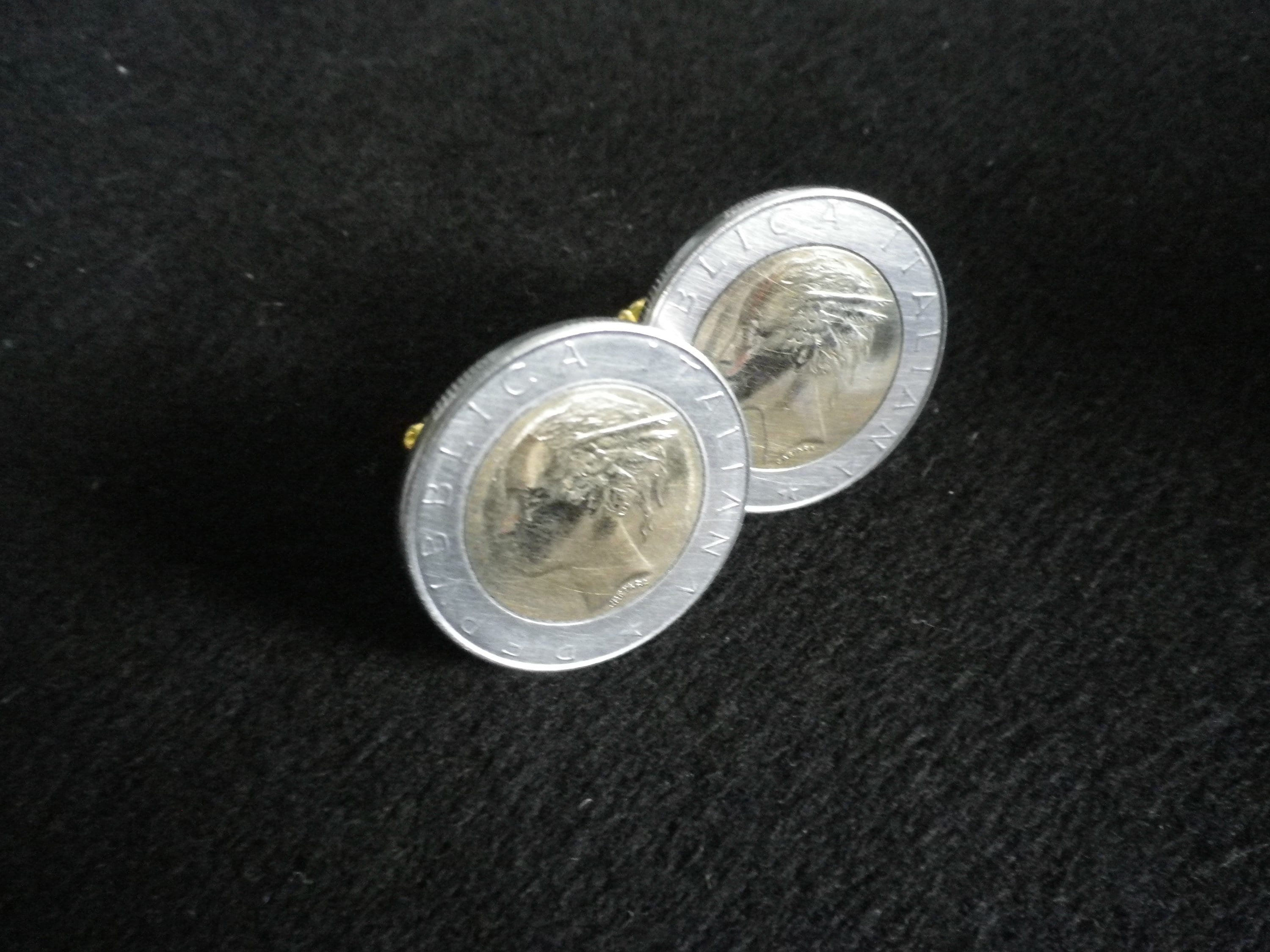 Italian 500 Lira Silver Plated Cuff Links, Beautiful 25mm ( 1") Coin ...