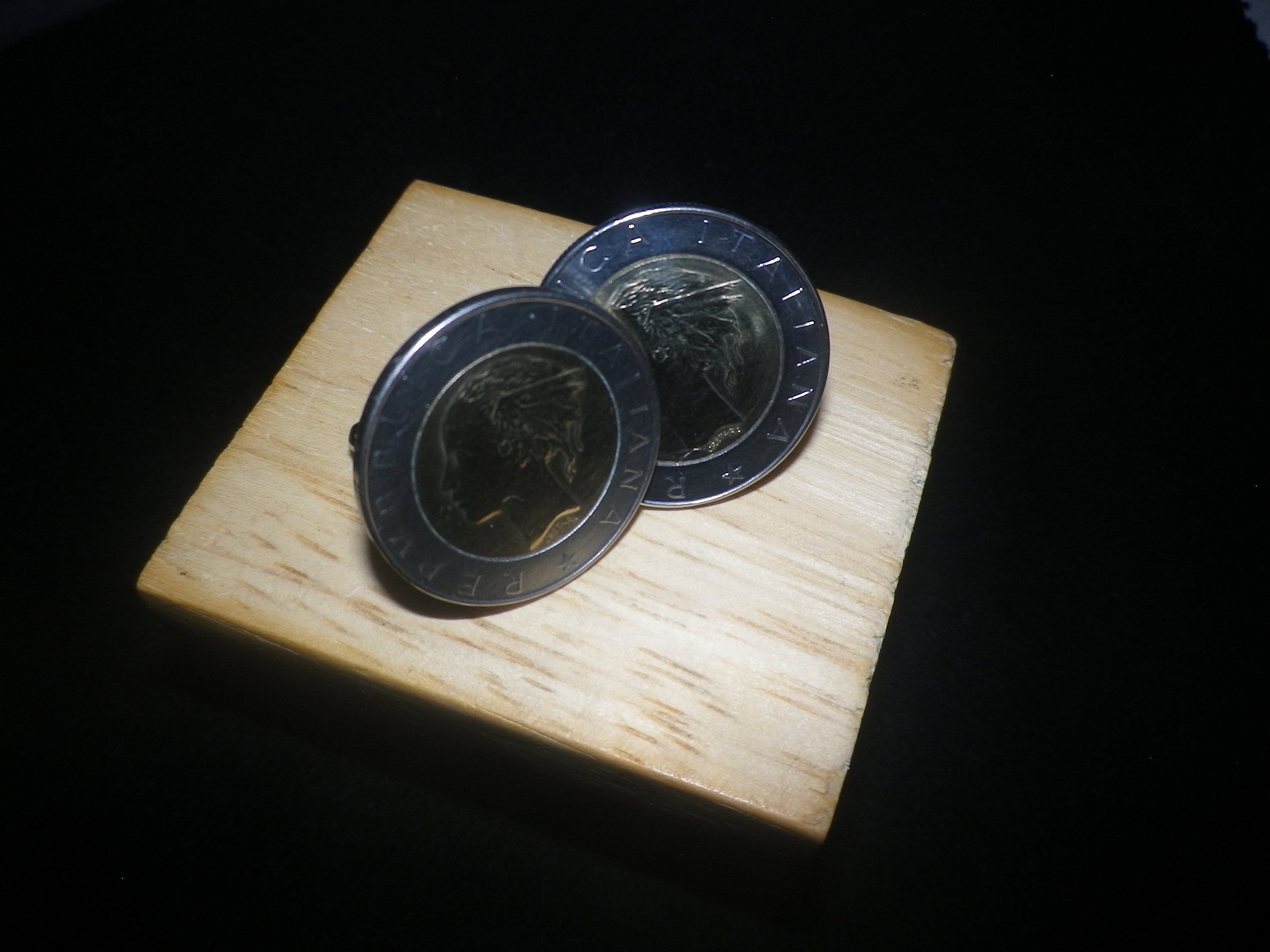 Italian 500 Lira Silver Plated Cuff Links, Beautiful 25mm ( 1") Coin ...