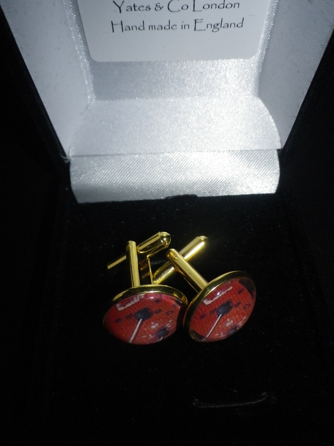Audi Quattro Speedometer Cufflinks, Rich Red Background, Great Vibrant ...