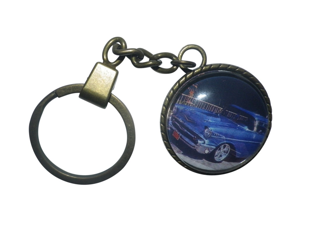1947 Chevy Belair Keychain, 30mm ( 1.25") Diameter, Vintage Bronze ...