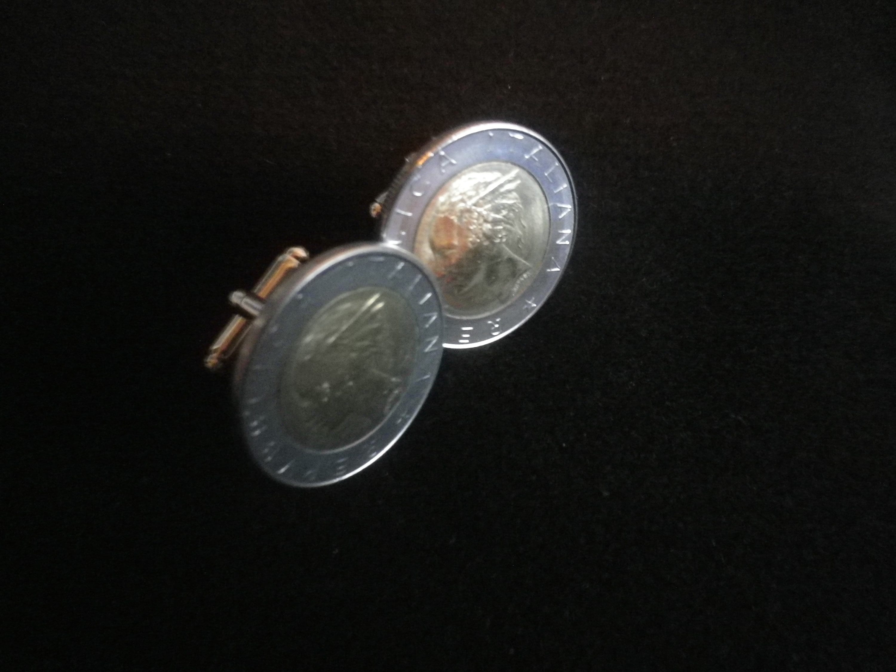 Italian 500 Lira Silver Plated Cuff Links, Beautiful 25mm ( 1") Coin ...