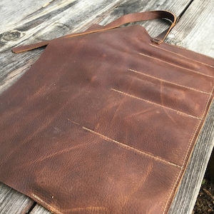 Leather Tool Roll, Utensil Kit, Pencil Roll, Makeup Roll, Organization ...