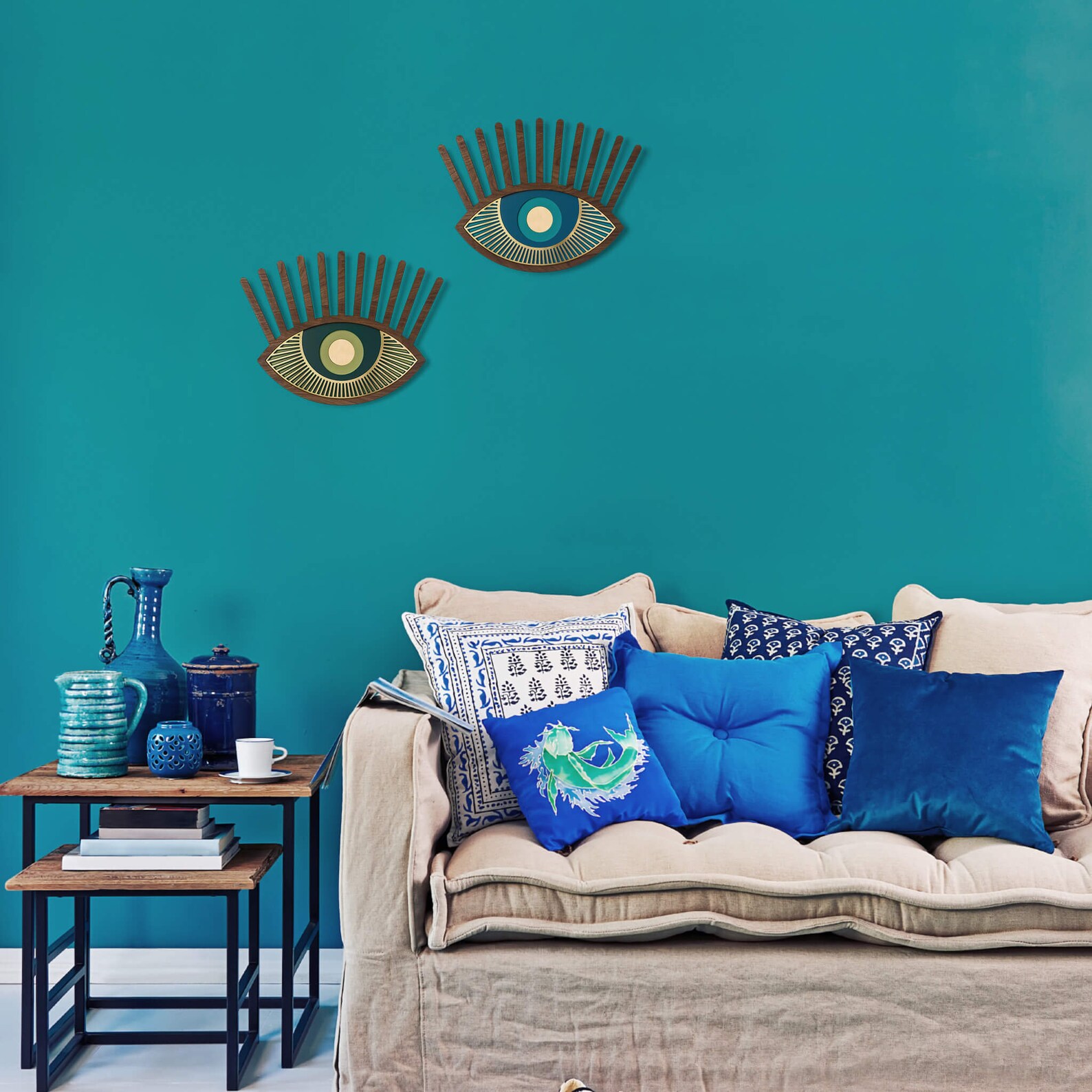 Eye Wall Hanging Blue Eye Wall Decor Home Wall Decor Modern - Etsy