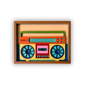 Retro Cassette Player Wall Art | Handmade Vintage Music Decor | Unique ...