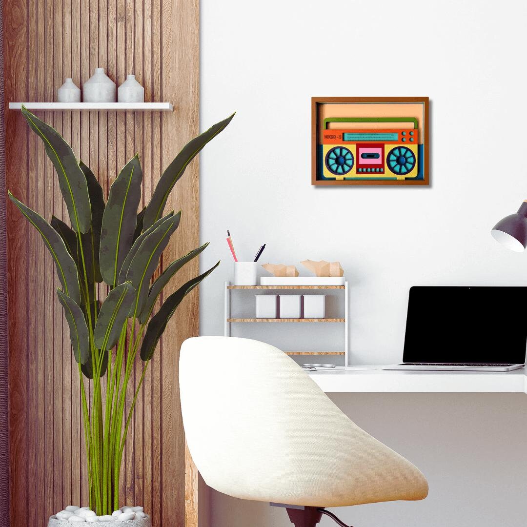 Retro Cassette Player Wall Art | Handmade Vintage Music Decor | Unique ...
