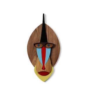 Wooden Mandrill Head, Mandrill Wall Art, Mandrill Decor, Animal Head ...