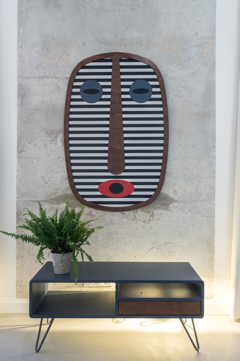 Small Modern Wall Sculpture, Wood Wall Hanging, Wooden Wall Art, Living ...