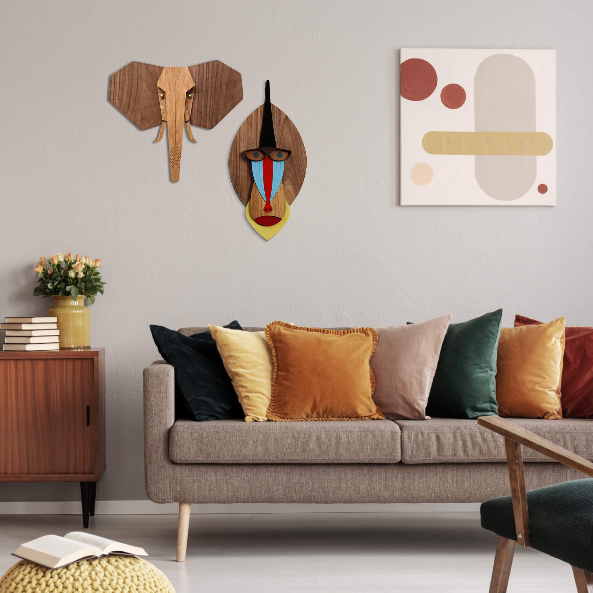 Wooden Mandrill Head Mandrill Wall Art Mandrill Decor - Etsy