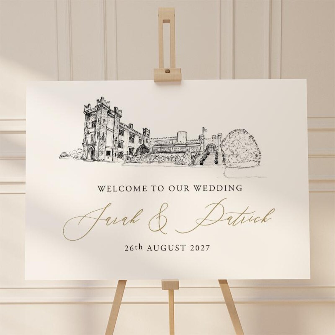 Cabra Castle Wedding Welcome Sign – Irish Venue, Editable Template ...