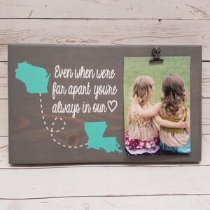 Long Distance Picture Frame Gift With States Gift for Friend, Sister ...