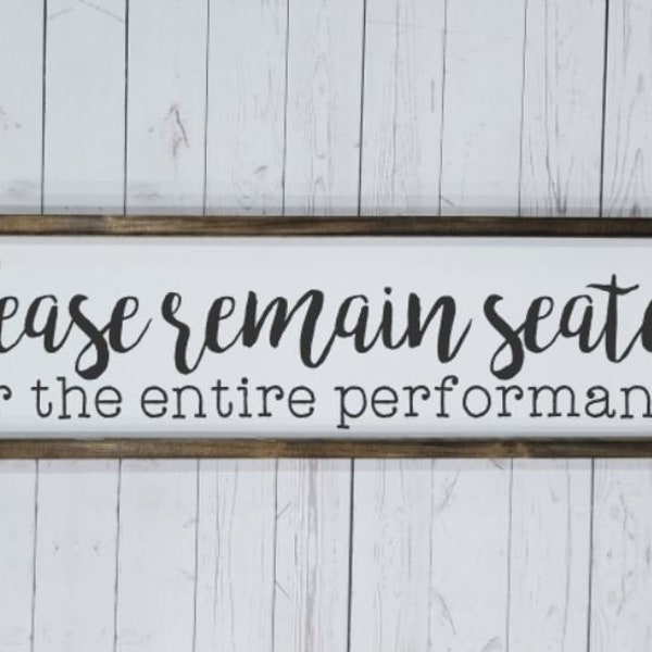 Please Remain Seated Bathroom Sign - Etsy