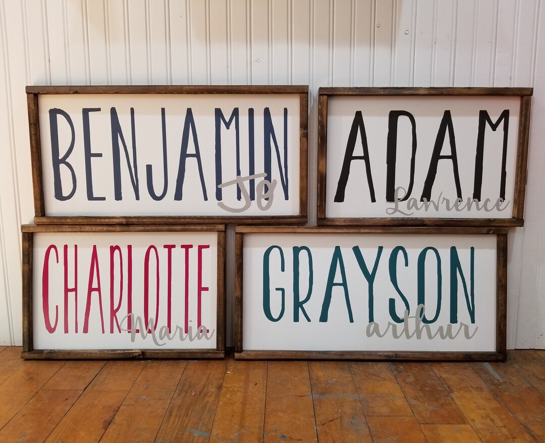 Child Name Sign Kid Bedroom Decor First and Middle Name - Etsy