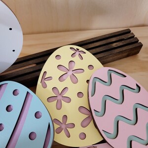 Easter Interchangeable Tray Decor Spring Bunny Eggs Seasonal Decor Laser Cut Decor Mantel Decor ...