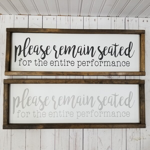 Please Remain Seated Bathroom Sign - Etsy