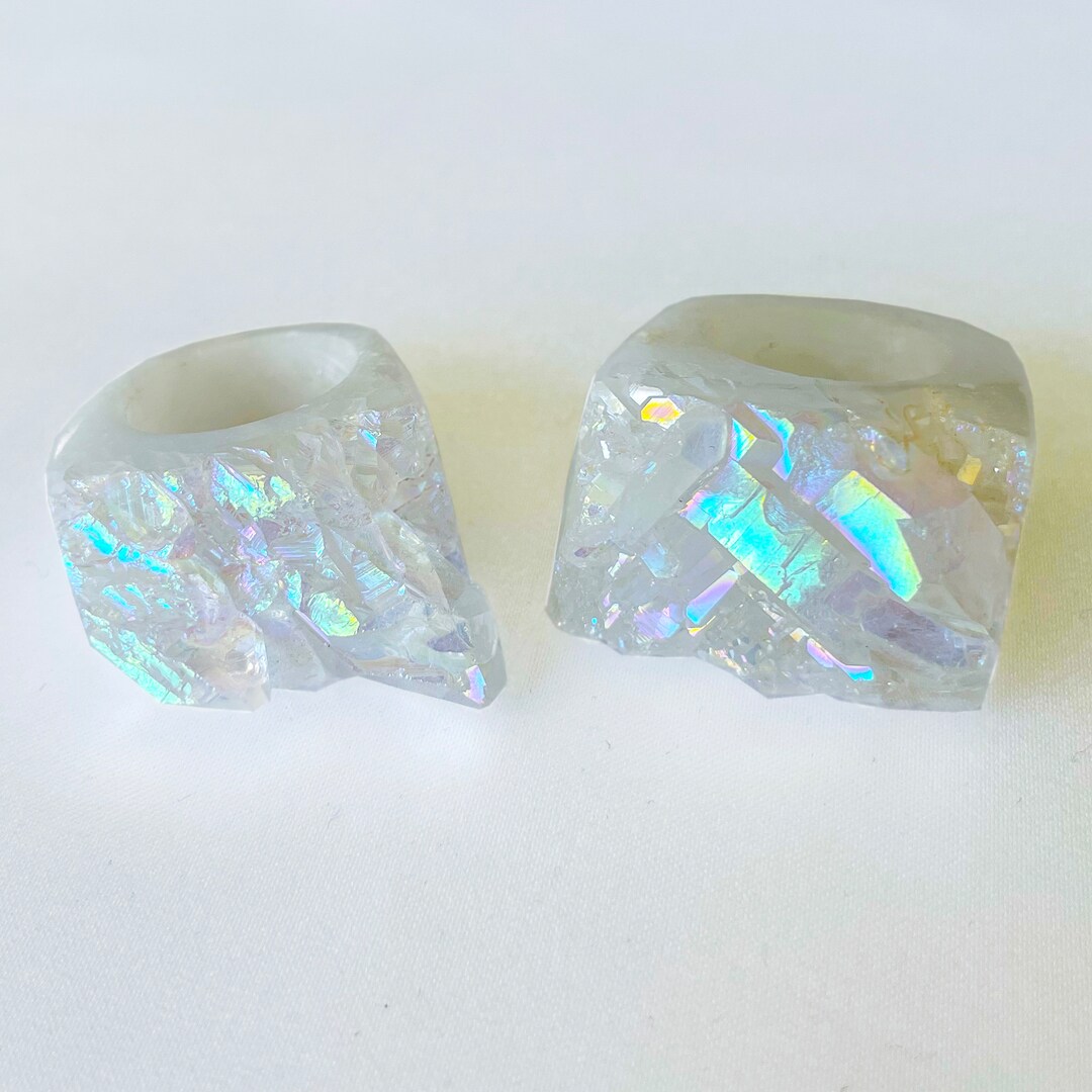 Carved Rock Ring Aura Quartz / Natural Raw Authentic Carved Stone Ring ...